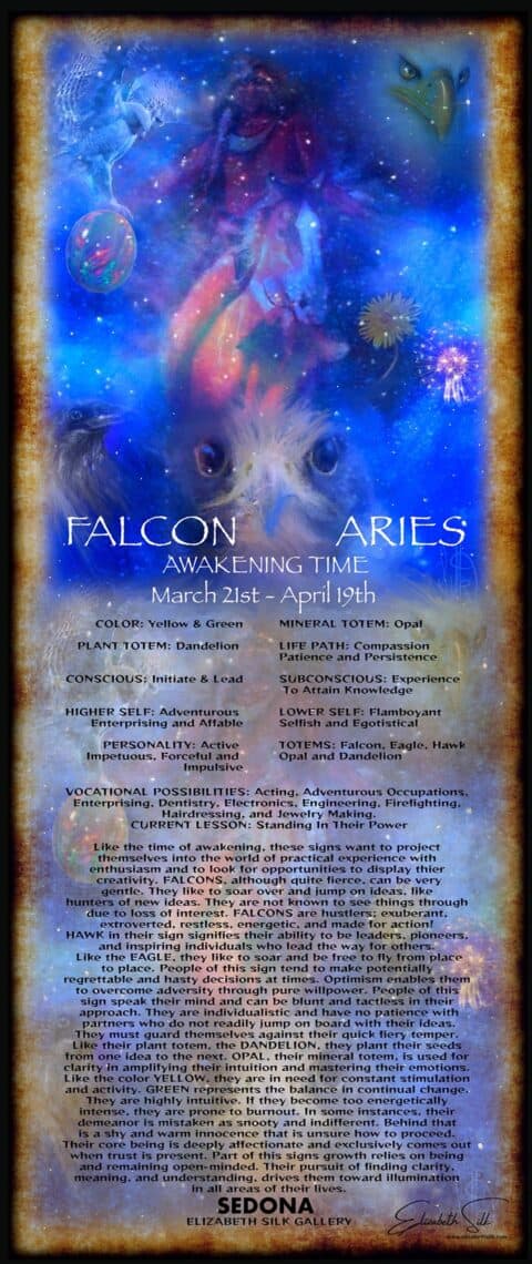 Falcon/Aries Scroll | Elizabeth Silk